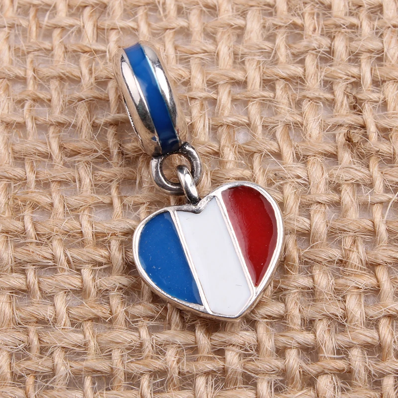 France Heart Flag Dangle Charms Original 100% Authentic 925 Sterling ... France Heart Flag Dangle Charms Original 100% Authentic 925 Sterling ...