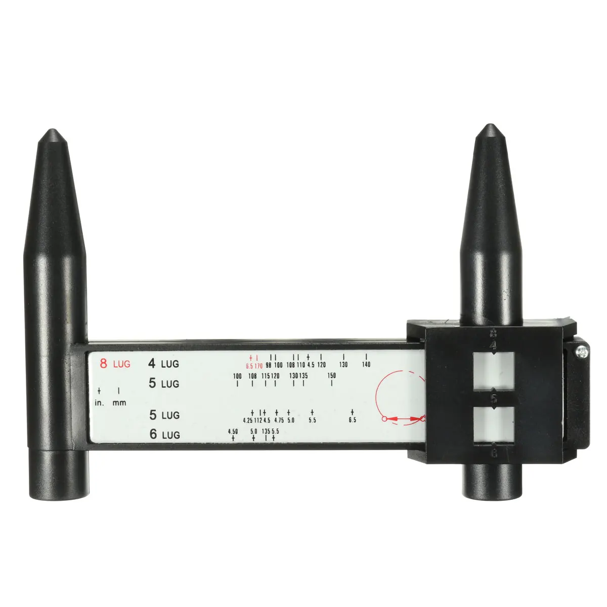 JIGUOOR 4 5 6 8 Lug Wheel Bolt Pattern Gauge Tool Quick Measuring JIGUOOR 4 5 6 8 Lug Wheel Bolt Pattern Gauge Tool Quick Measuring