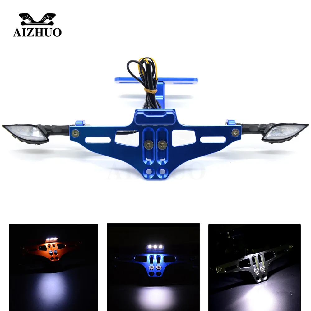 Motorcycle Licence Plate Holder Number Holder LED Turn Signal For bmw ...