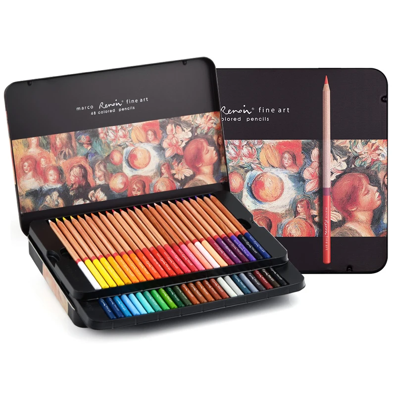 Marco Renoir 48 Colors Oily Colored Pencil Set lapices de colores ...