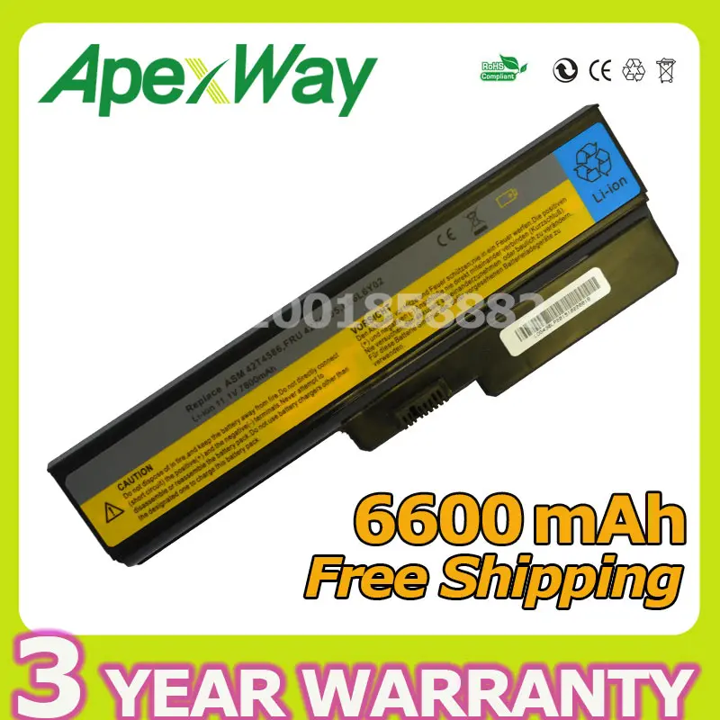 Apexway 6600mAh Battery for Lenovo IdeaPad 3000 G430 G430A G430L G430LE ...