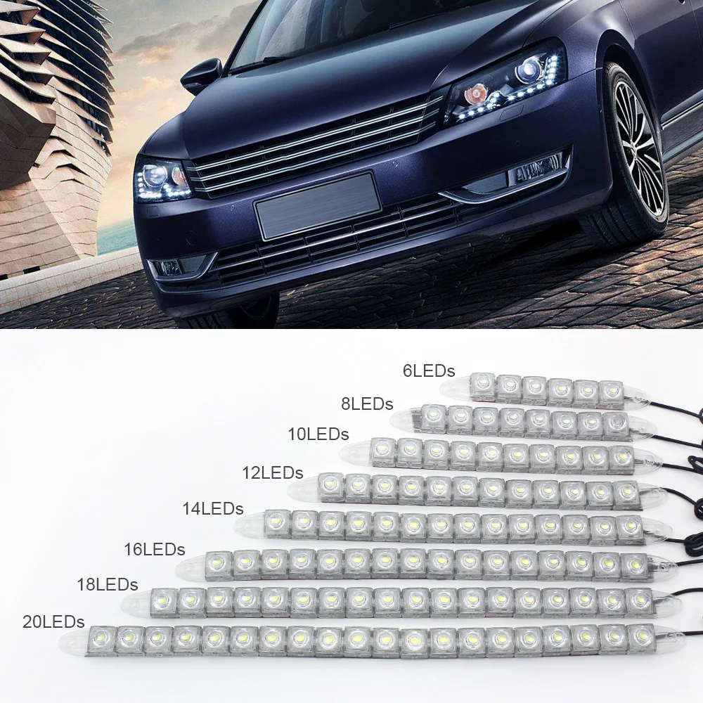 2Pcs-LED-Car-DRL-Daytime-Running-Light-6-8-10-12-14-16-18-20leds ...