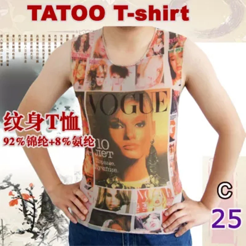 Tattoo T shirt fashion clothes sleeveless tattoo sleeve Temporary ...