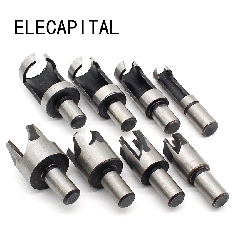8pcs/set Carbon Steel Carpentry Wood Plug Cutter Cutting Tool Drill ...