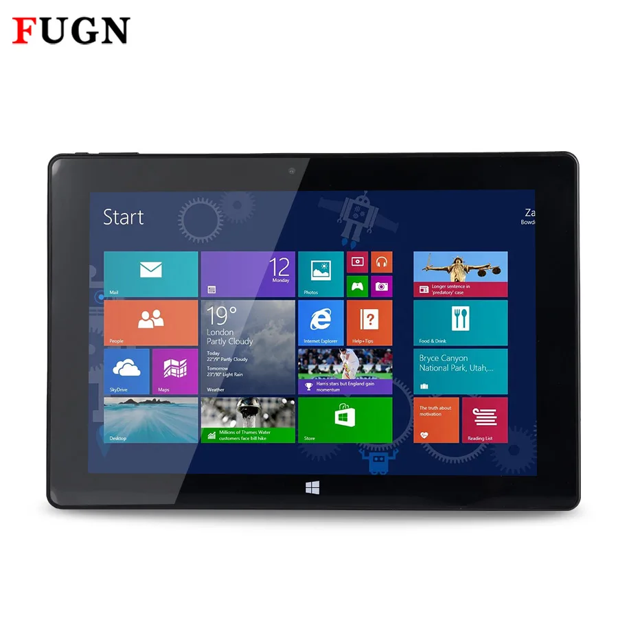 FUGN 10.1" 2 In 1 Dual OS Tablet PC Metal Tablet Quad Core Cherry Trail ...