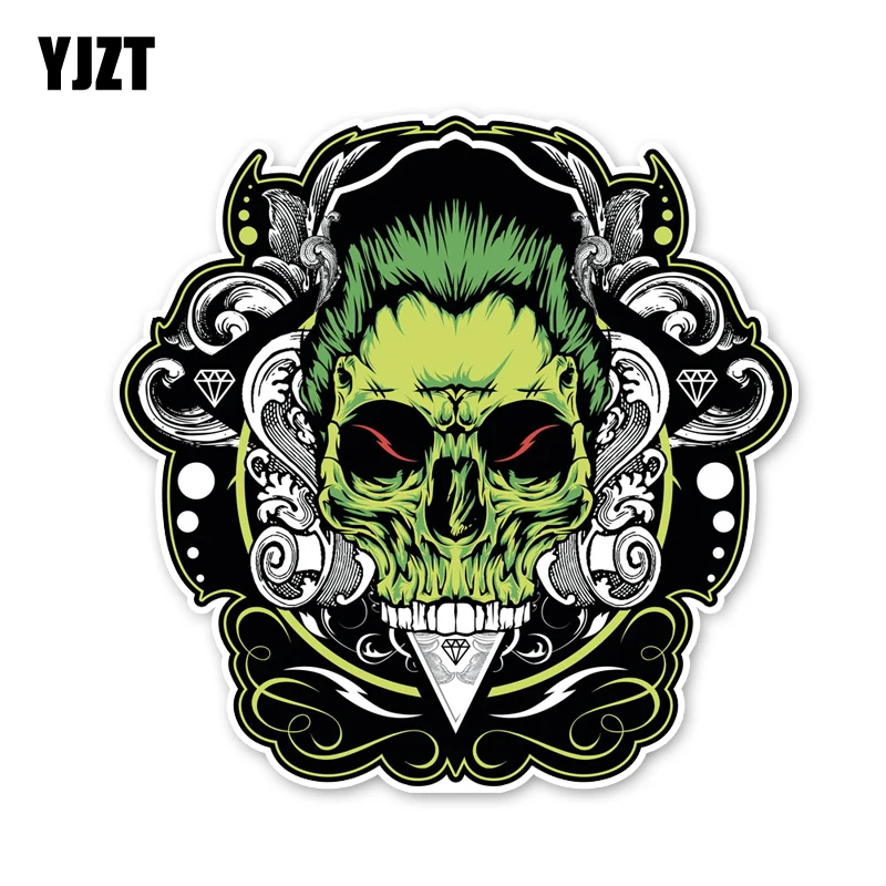 YJZT 11.4CM*11.4CM Creative Skull Head Car Body Decal PVC Car Sticker ...