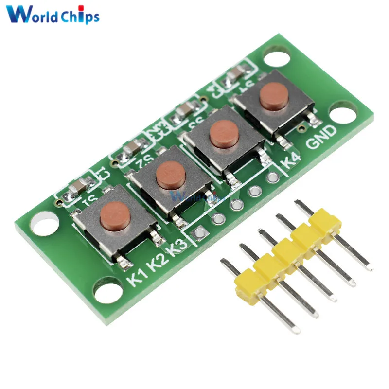 Diy Kit 1x4 4 Independent Key Button Keypad Keyboard Module Mcu For