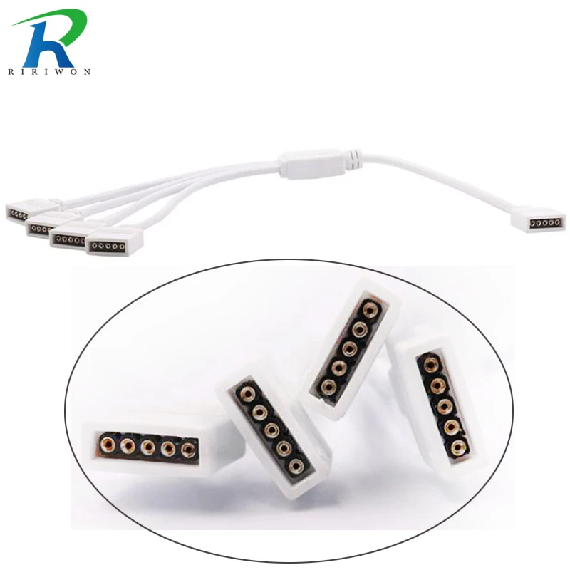 Rgb Connector Lighting Accessories 4 Pin 5 Pin Rgb / Rgbw 1to2 1to3 ...