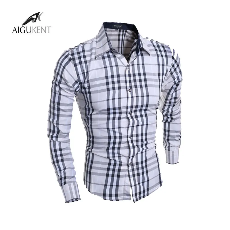 2016 New Design Style Fashion Male Shirts Casual Long Sleeve Plaid ...