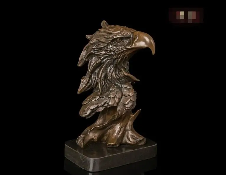 Abstract Art Sculpture Pure Bronze Copper Marble Eagle Hawk Head Statue ...
