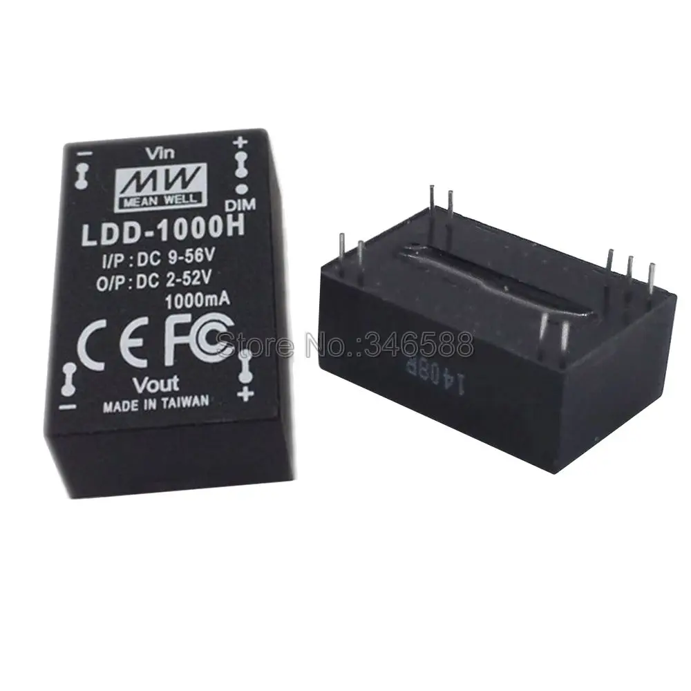 LDD-1000H DC9-56V Input DC2-52V 1000mA Output MEAN WELL Original DC-DC ...