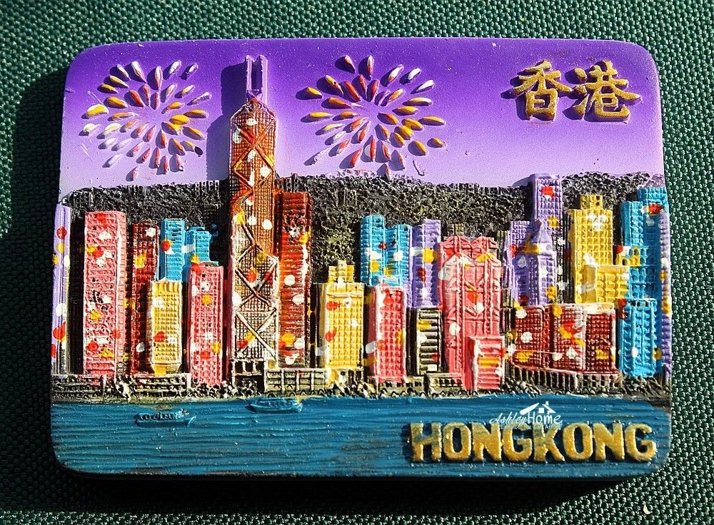 Hong Kong, China Tourist Travel Souvenir 3D Resin Decorative Fridge ...