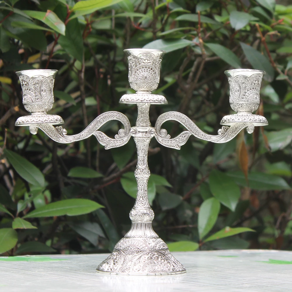 IMUWE portavelas de Metal con diseño de 3 brazos, candelabro de mesa ...