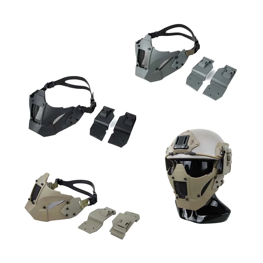 JAY FAST Module PDW Tactical MESH Half Face Mask Fit AF Helmet TMC2623 ...