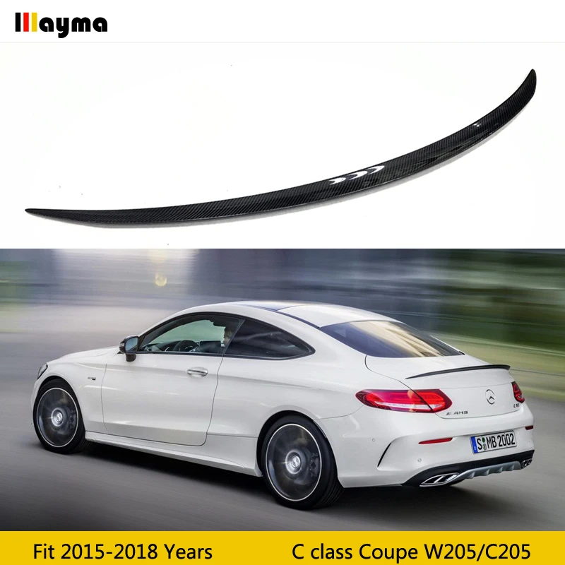 C63 Style Carbon Fiber rear trunk spoiler For Benz C class C180 C250 ...