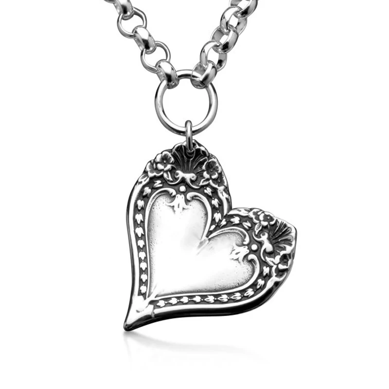 10 Pcs Colher De Monterey Coração Pingente De Colar De Jóias De Prata ...