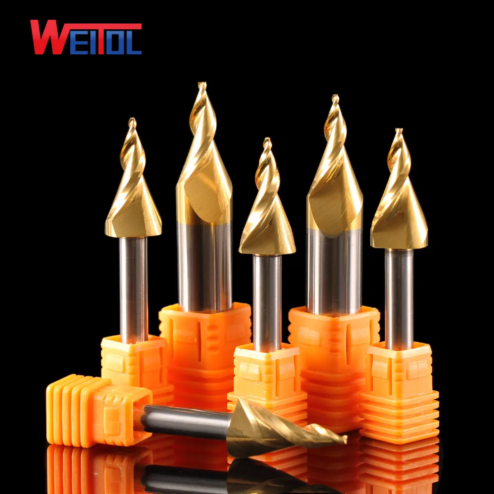 Weitol 12mm Taper Ball Nose End Mill Cutter Acrylic Two Flute Router ...