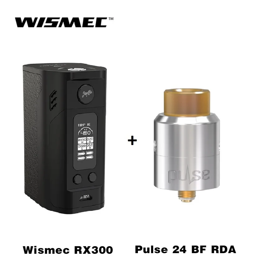 Original Wismec Reuleaux RX300 Mod with Pulse 24 BF RDA Tank Reuleaux ...