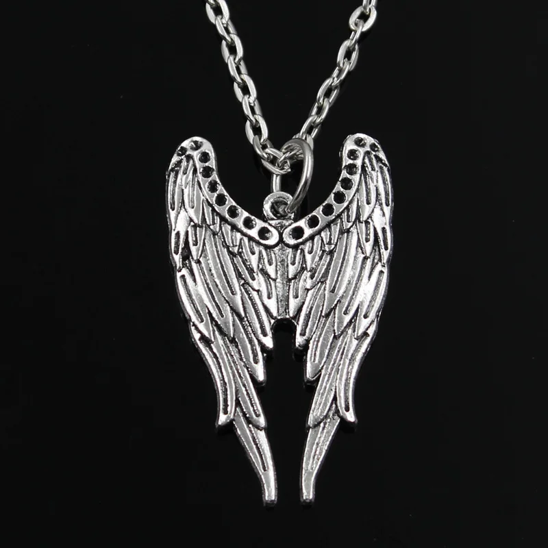 New Fashion Angel Wings Pendants Round Cross Chain Short Long Mens ...