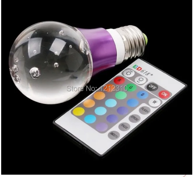 4W E27 85V 265V 16 Color Spot RGB LED Bulb lamp with Remote Control ...