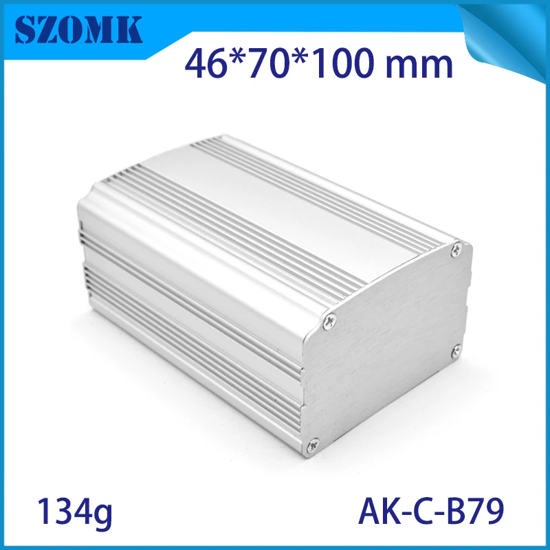 one piece Aluminum box enclosure case diy pcb instrument box electronic ...