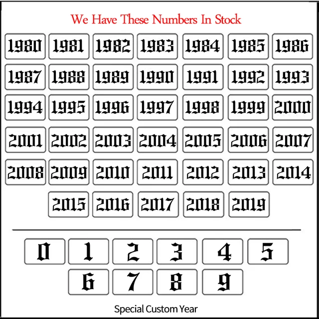 Old English Numbers 1997 | agronx.com