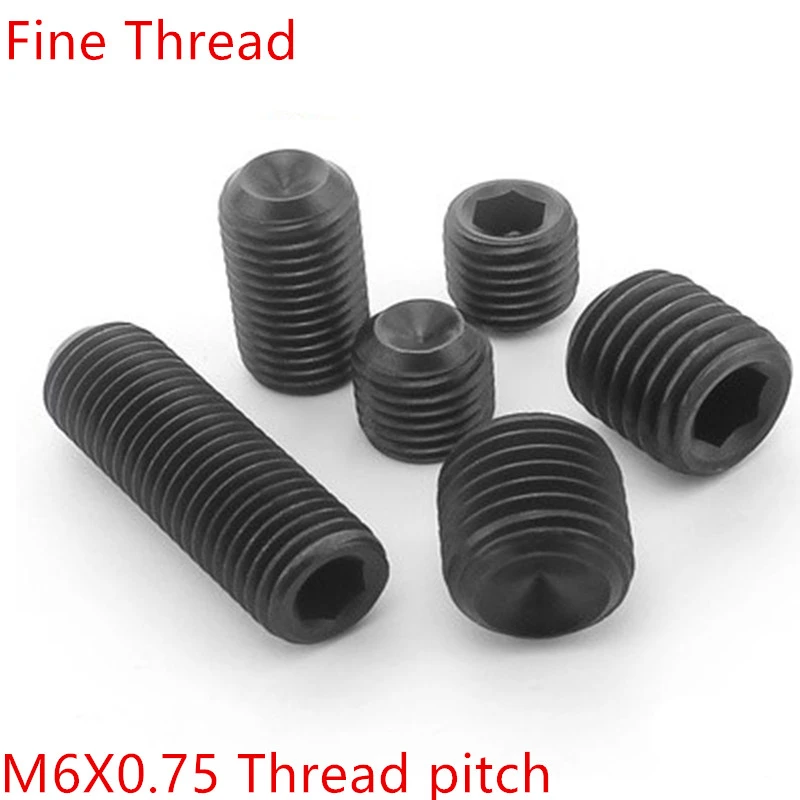 20pcs/Lot m6 DIN916 fine thread M6 x 0.75 thread pitch alloy steel Cup ...