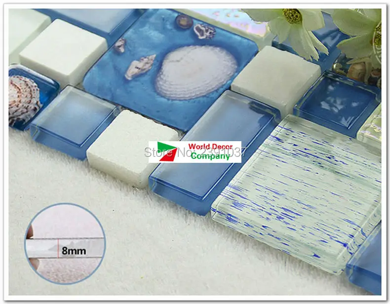 1BOX-11sheets-Brand-New-Blue-and-Cyan-Glass-mosaic-tiles-iridescent ...