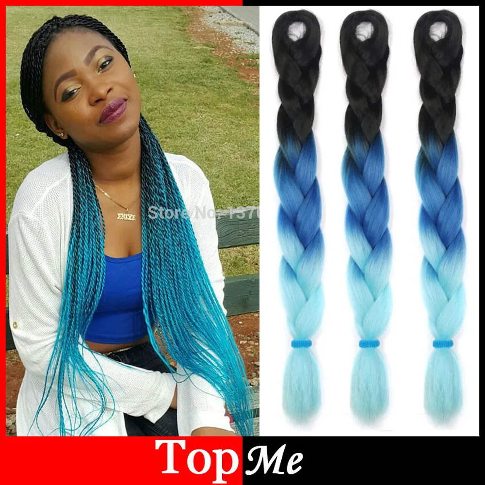 Ombre Expression Afro Kanekalon CORNROW Women Braiding Hair High ...