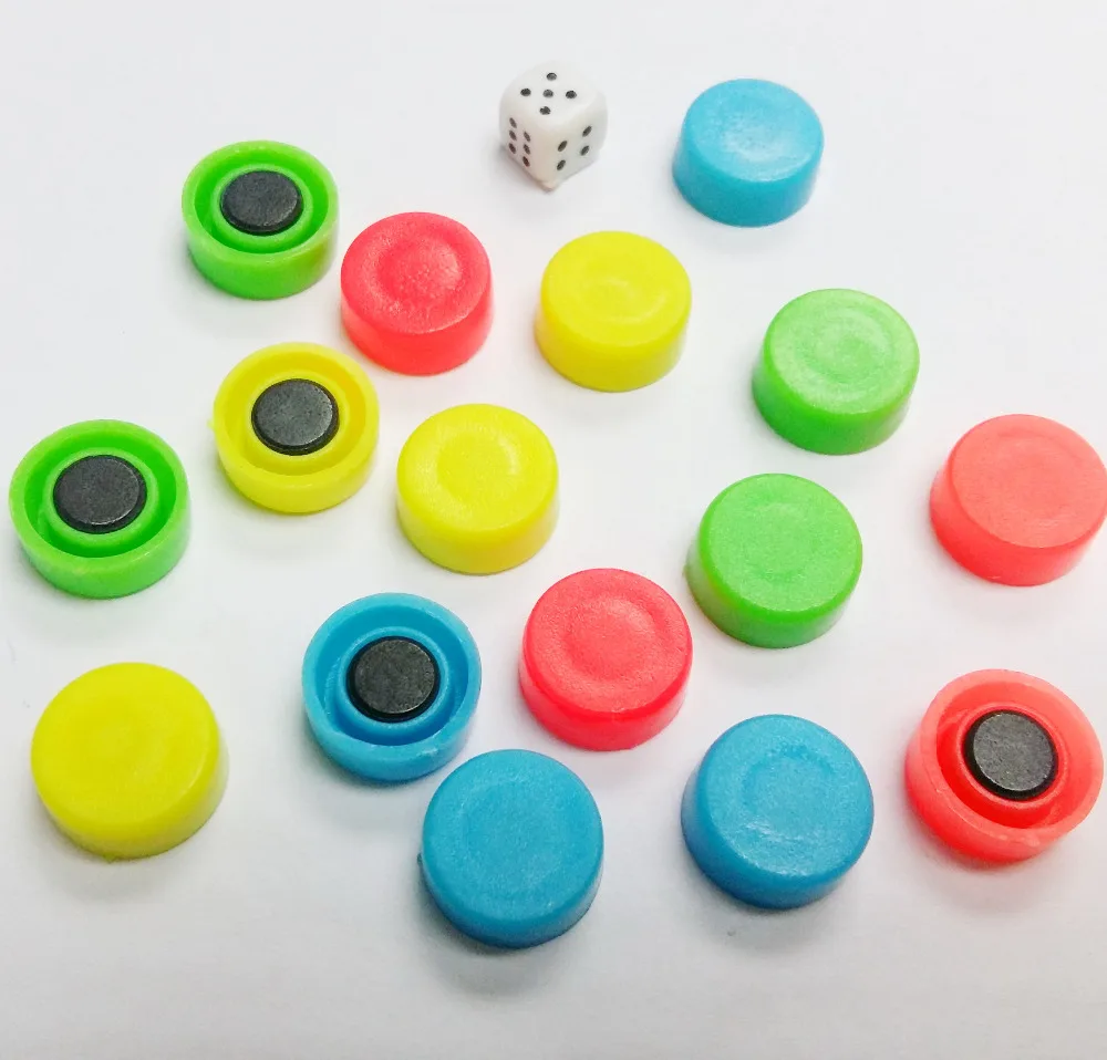 2set Of 16pc Magnetic Round Token With 1 Dice For Pocket Game Chess ...