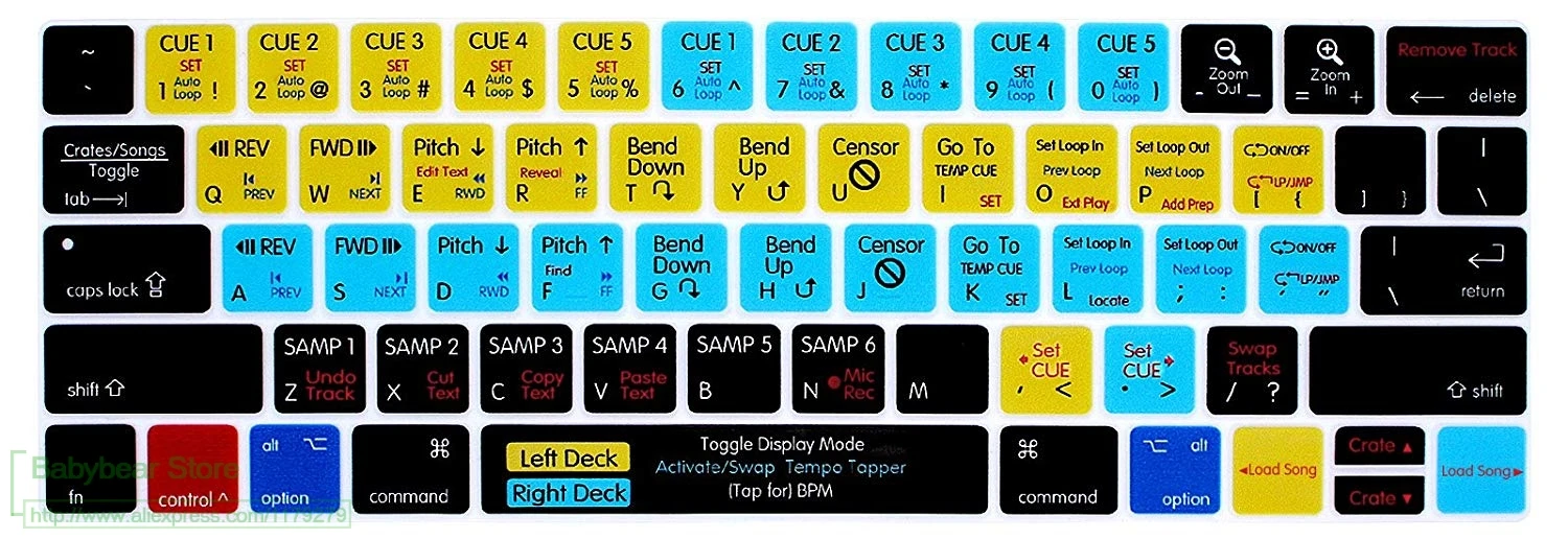 Serato Scratch LIVE Hot key Shortcut Silicone Keyboard Cover Keypad ...