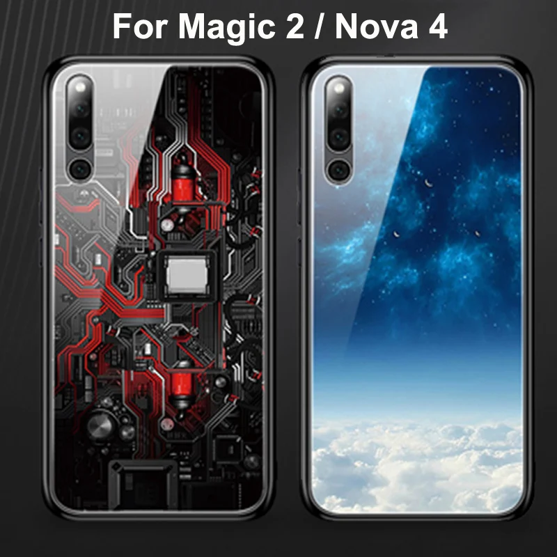 Nuevo para Huawei Magic 2 funda para teléfono Magic2 funda de vidrio templado para Huawei Nova 4 ...