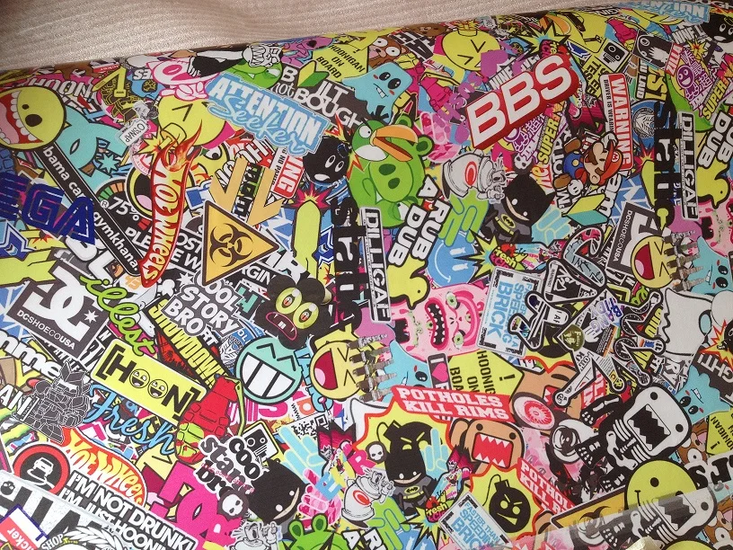 Smile-Stickerbomb-Vinyl-Wrap-Air-Free-Bubble-Euro-Style-Sticker-Bomb ...