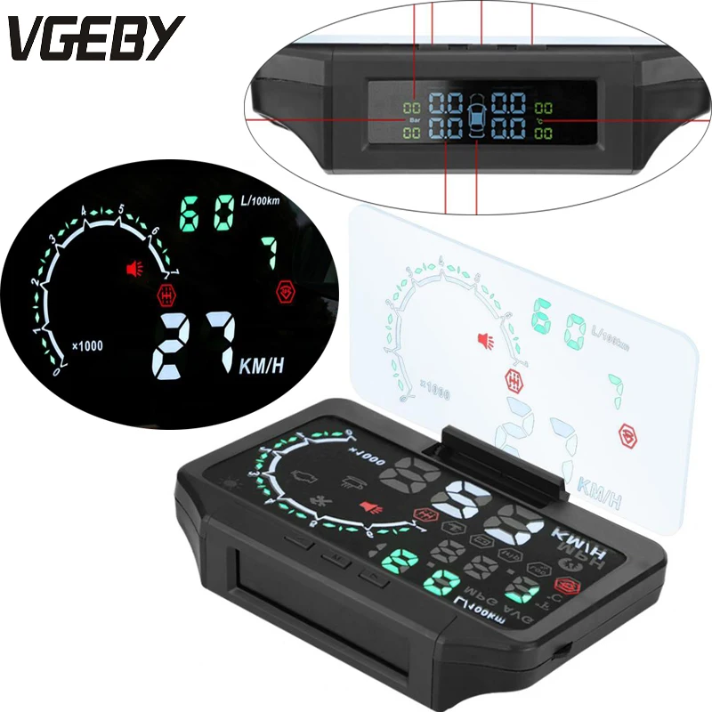5.5inch Car TPMS Tire Pressure Monitor Systerm HUD Head Up Car Display ...