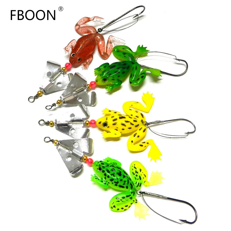 Fboon New emulation frogs Fishing Lure Set 4pcs/LOT Rubber Soft Fishing ...