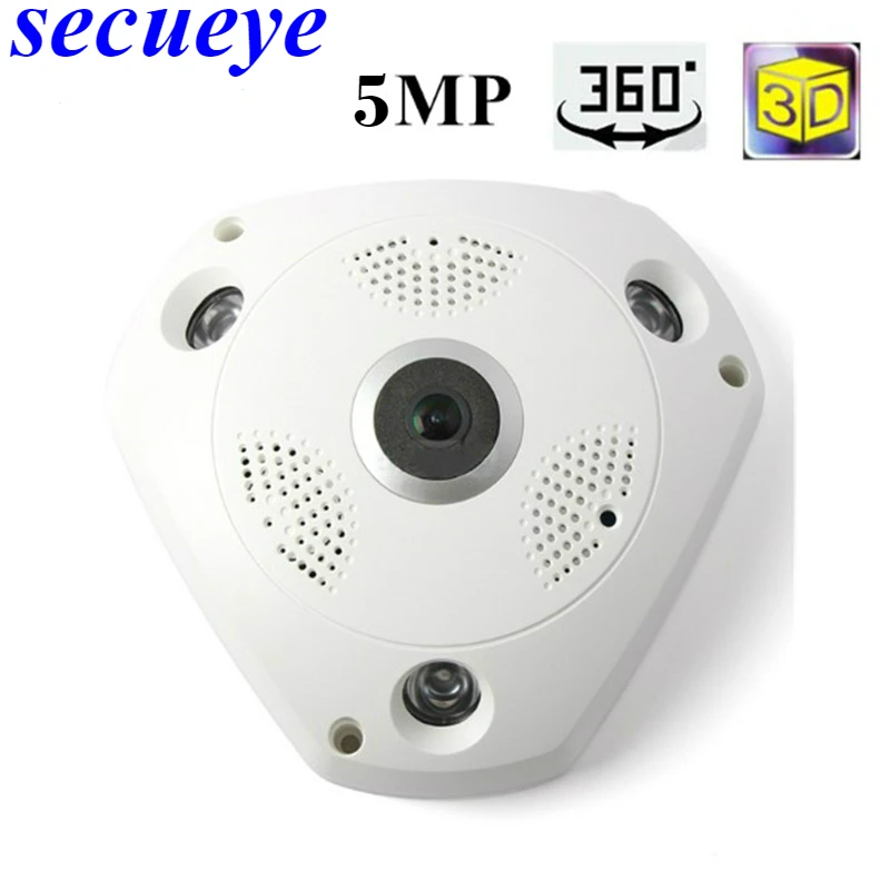 Secueye 5MP Wireless CCTV 360 Degree Panoramic Camera Fisheye Camera ...