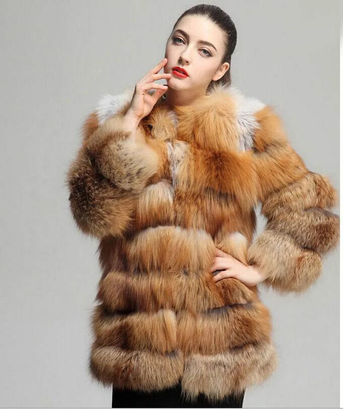 Aliexpress.com : Buy 2016 New Arrival Real Full Pelt Red Fox Fur Coat ...