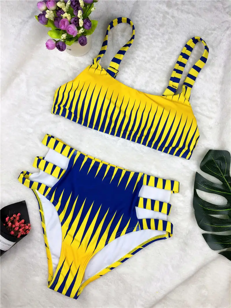 High Waist Bikini African Style Swimwear Women Tribal Swim Bathing Suit ...