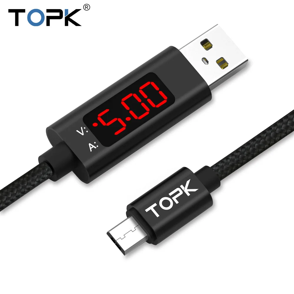 TOPK DLine1 1(3.28ft) Micro USB Cable 3A(Max) Voltage and Current ...