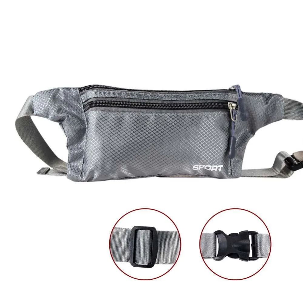 Adjustable Belt Bags Travel Pouch Zippered Waist Compact Security Money ...