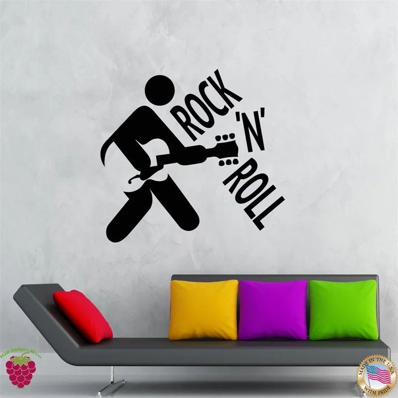 Wall Stickers Vinyl Decal Rock`n`Roll Rock Music Guitar Decor-in Wall ...
