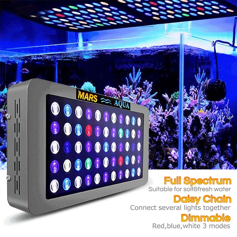 Mars aqua 165w pode ser escurecido rampe led luzes do aquário para ...