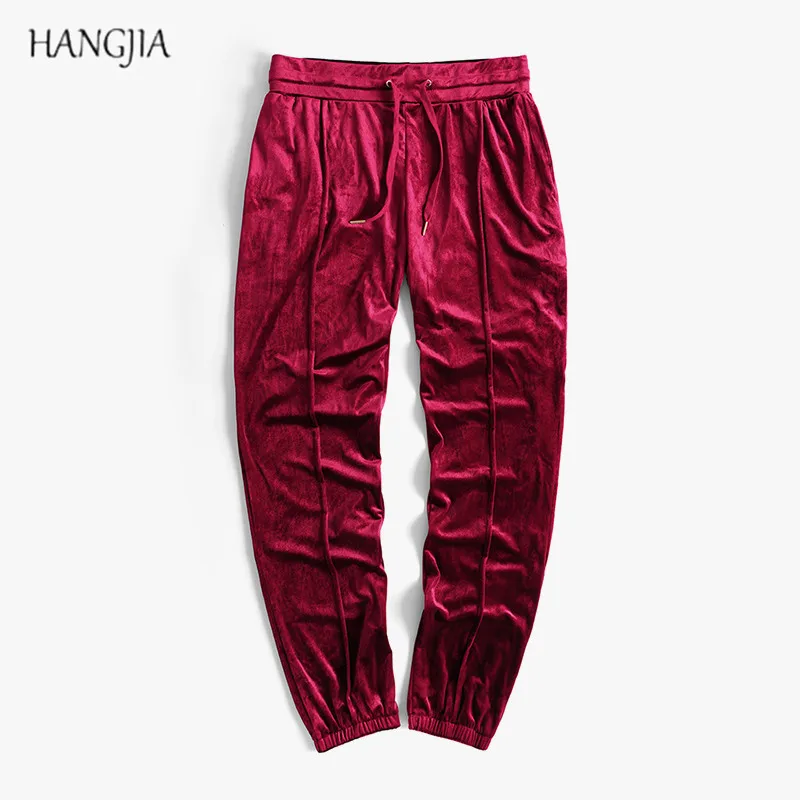 Kanye West Velour Joggers Pants Baggy Streetwear Red Black Gray ...