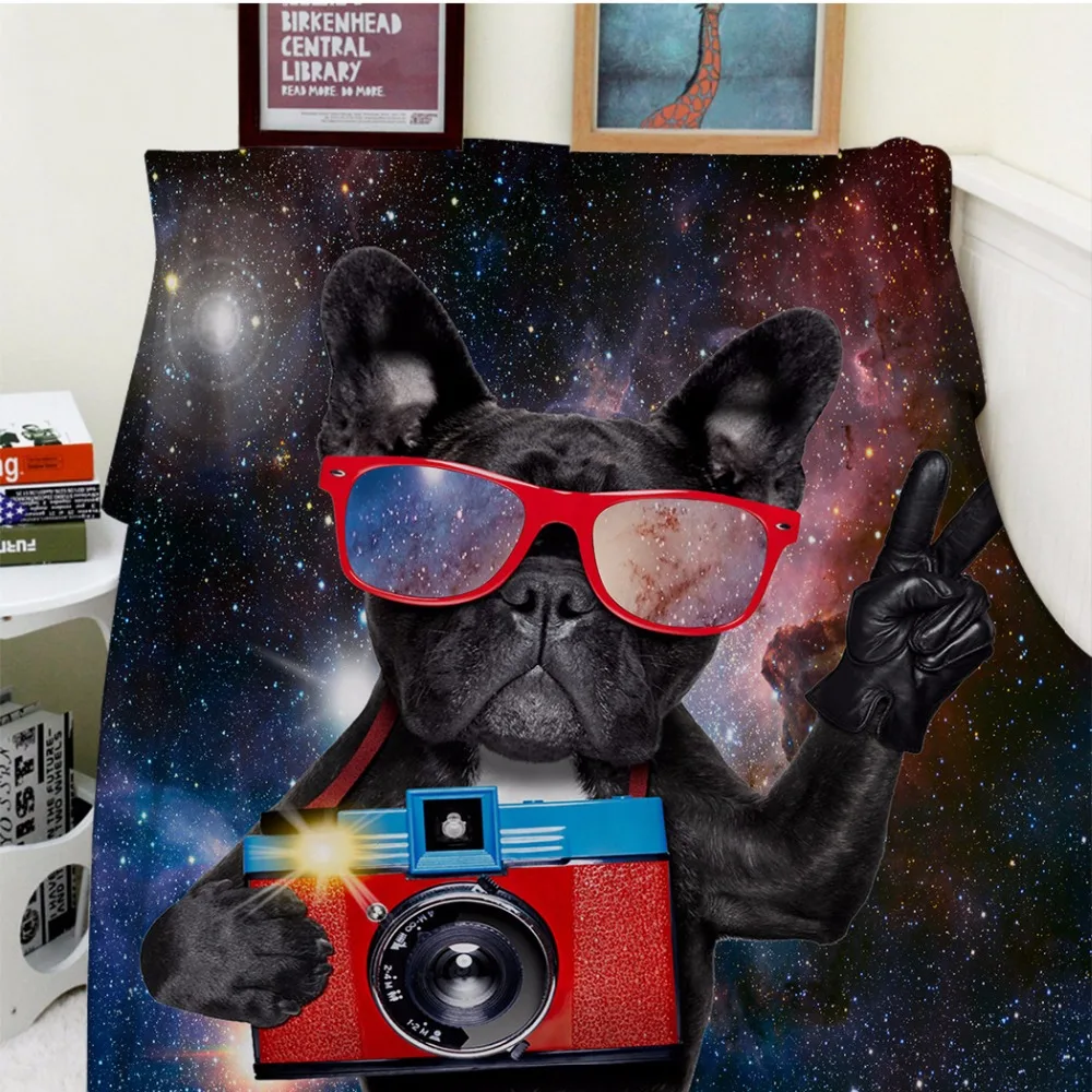 Blanket plaid Warmth Soft Plush Easy Care Machine Wash Funny Cute Dog ...