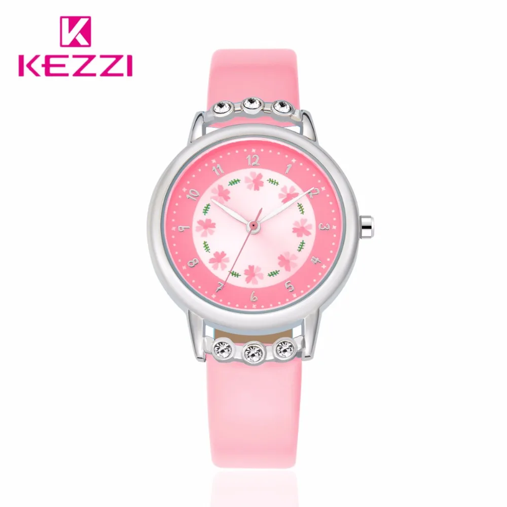 Wholesale Kezzi children's Watches Rhinestone Flower Leather strap ...