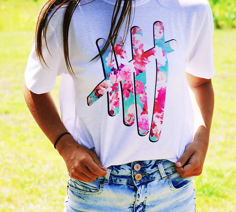 Kiwi 2016 Fashion Harajuku Flower Printed Tee shirt Femme Harajuku Punk ...