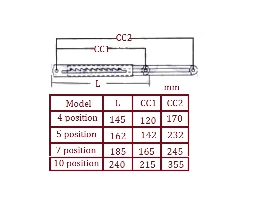 Linear 4 5 7 10 Position Ratchet Length Height Adjuster Mechanism For ...