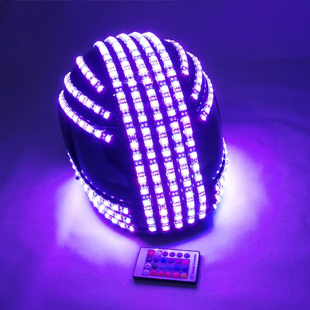 LED Helmet Monochrome Full color luminous Racing helmets RGB Waterfall ...