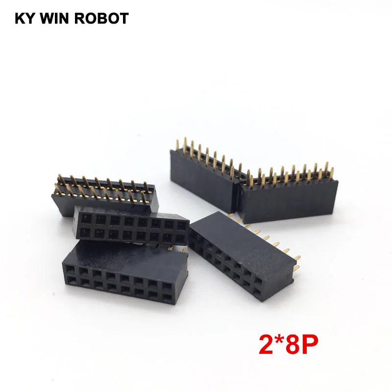 10-pcs-2-8Pin-Female-Double-Row-Straight-Pin-8p-Pitch-2-54mm-Double-Row ...