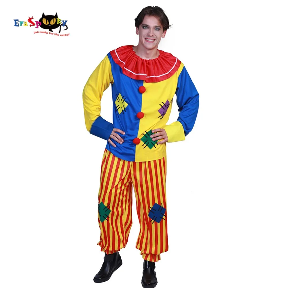 Plus size Carnival Mens Halloween Costumes Big Top Clown Costume Adult ...